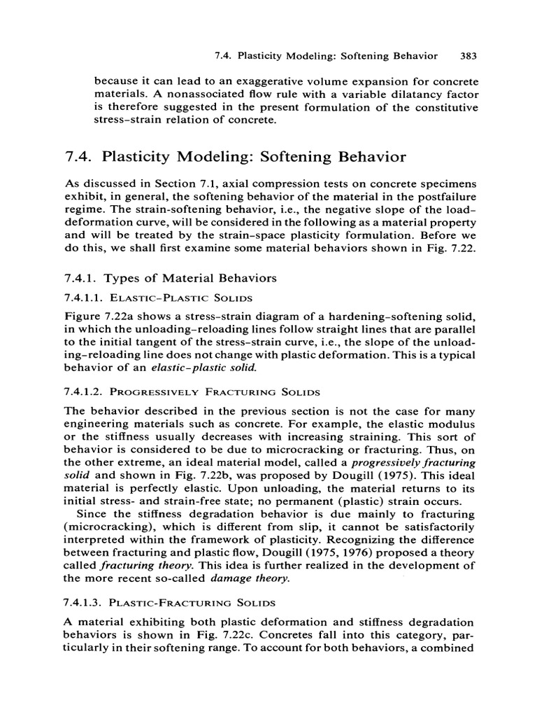 7.4. Plasticity Modeling: Softening Behavior 383 | PDF | Deformation ...