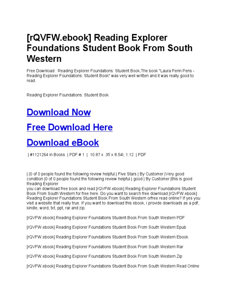 (RQVFW - Ebook) Reading Explorer Foundations Student Book From South ...