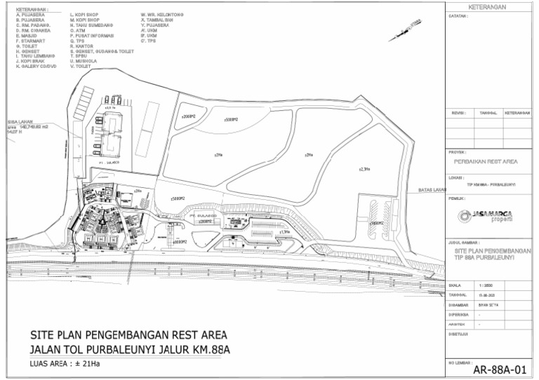 Site Plan Rest Area Purbaleunyi PDF | PDF