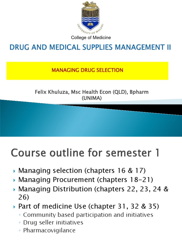 Managing Medicine Selection | PDF | Generic Drug | Health Care
