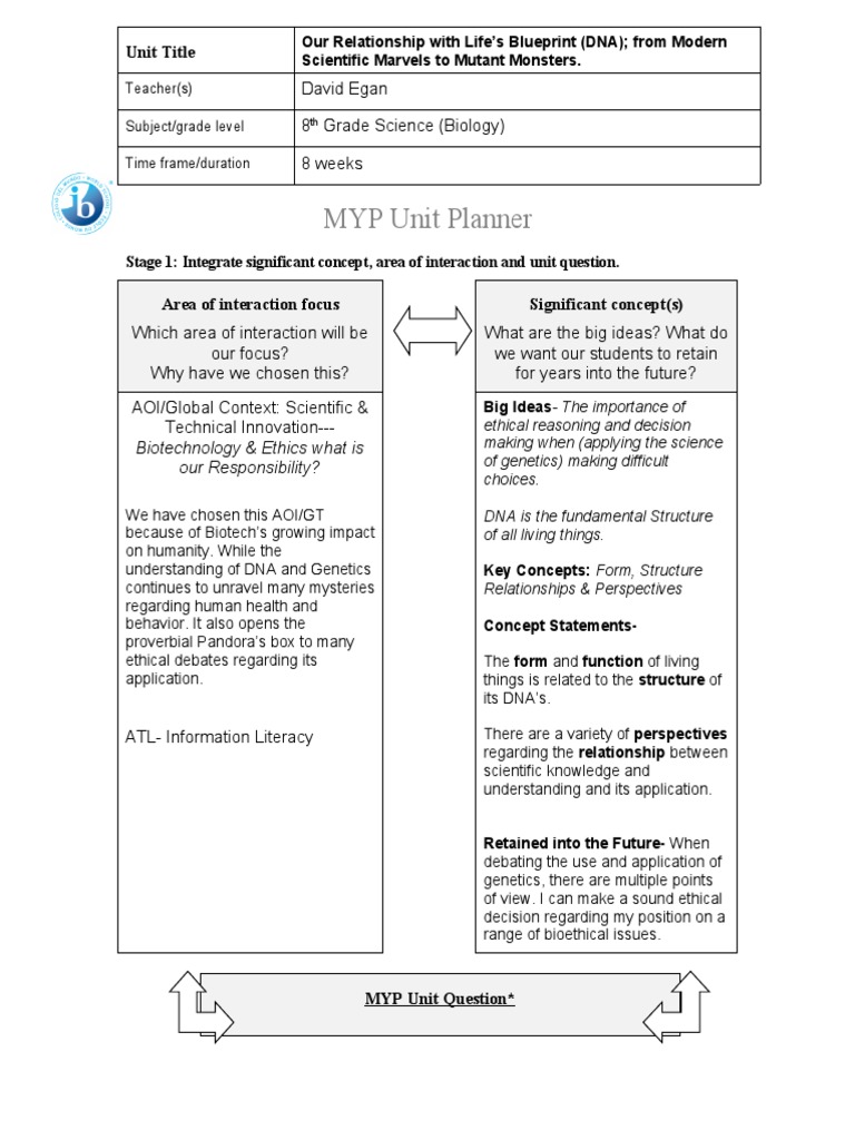 MYP Unit Planner | PDF | Educational Assessment | Science