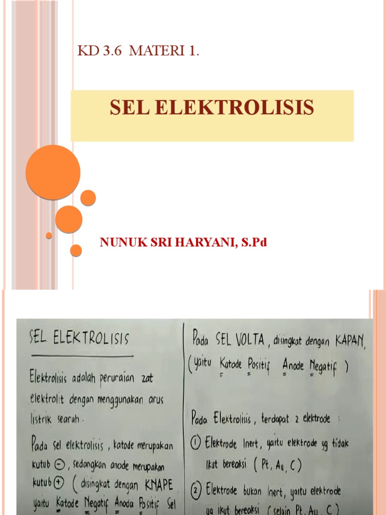 KD 3.6 Materi 1 - SEL ELEKTROLISIS | PDF