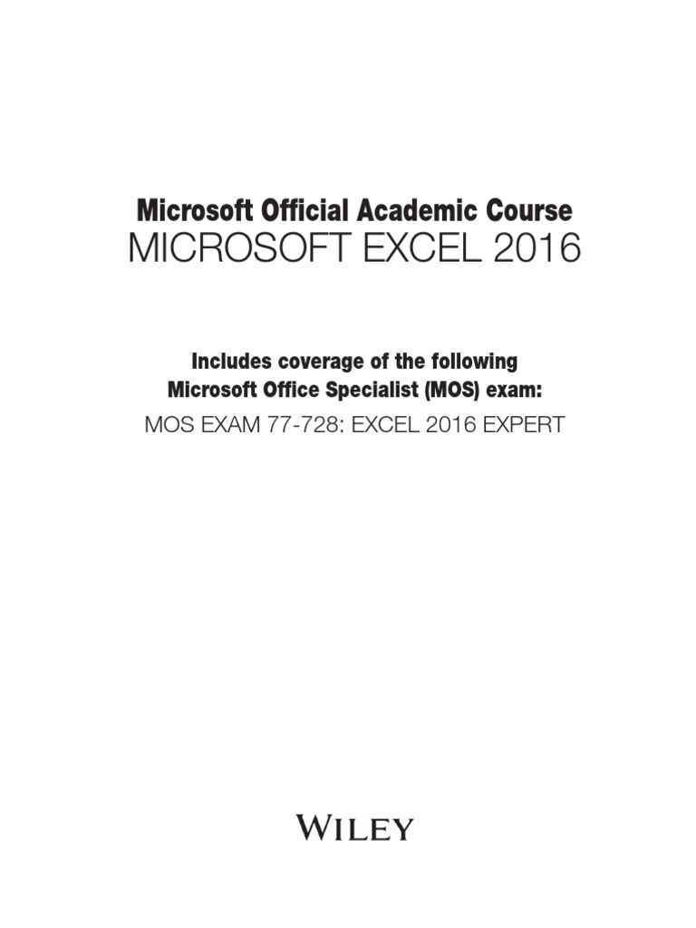 MS Excel 2016 PDF | PDF | Worksheet | Microsoft Excel