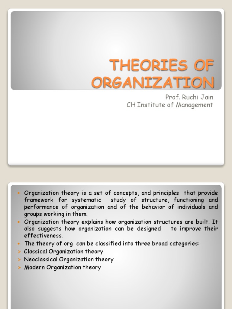 Overview of Organization Theories | PDF | System | Theory
