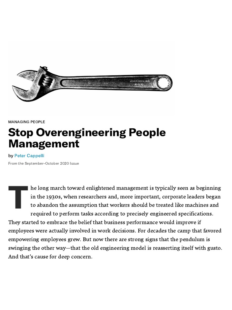 Stop Overengineering People Management | PDF | Employment | Artificial Intelligence