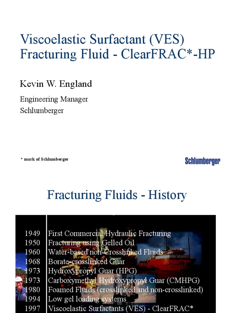 Viscoelastic Surfactant (Ves) Fracturing Fluid - Clearfrac - HP | PDF ...