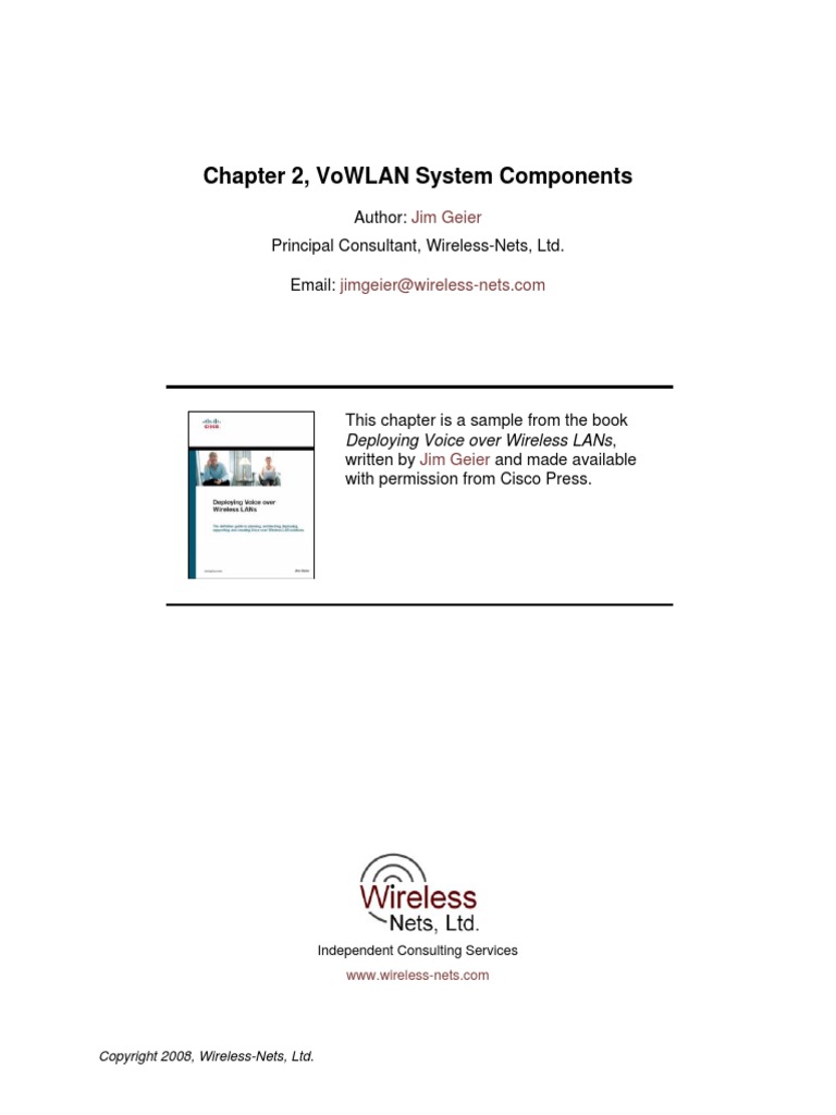 Chapter 2, Vowlan System Components: Author: Principal Consultant ...
