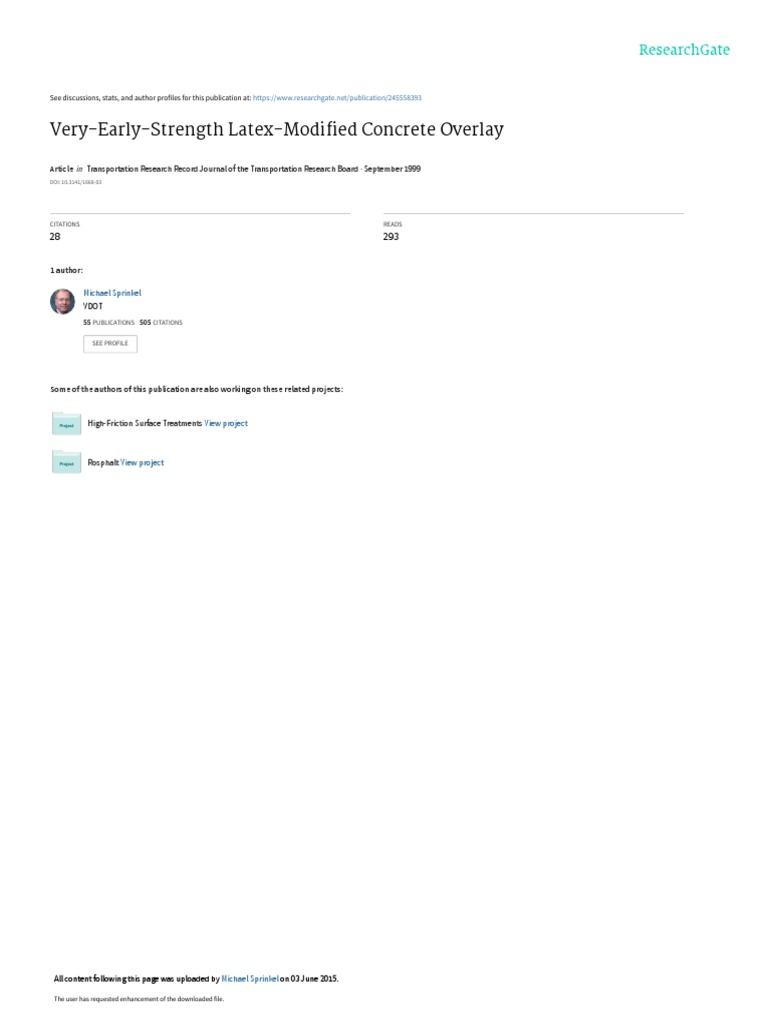 Very-Early-Strength Latex-Modified Concrete Overlay | PDF