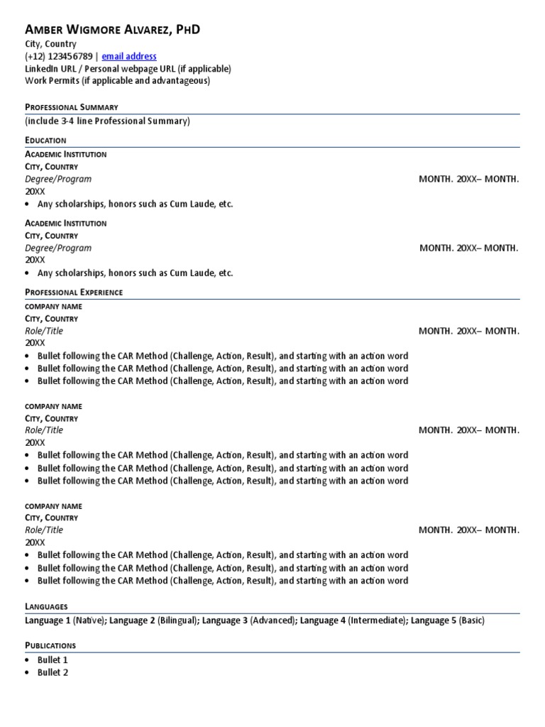Highered CV Template | PDF