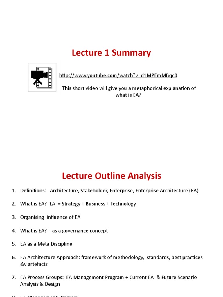 Lecture 1 Summary: This Short Video Will Give You A Metaphorical ...