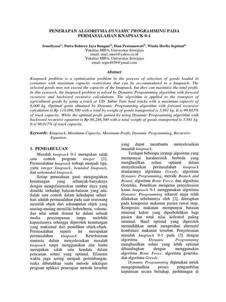 16.penerapan Algoritma Dynamic Programming - 2017 | PDF