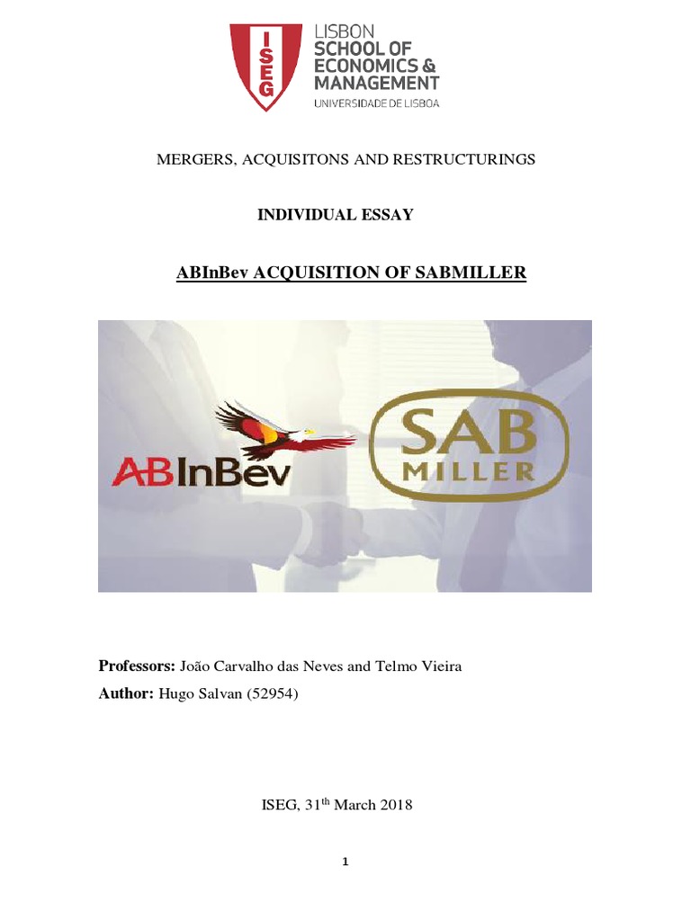 AB Inbev Sab Miller MA | PDF | Mergers And Acquisitions | Brewing