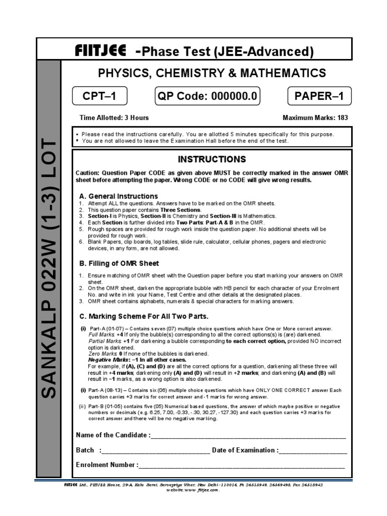 Sankalp 022W - 1-3 - LOT-p1-PH-2-CPT-1-PTC | PDF | Ellipse | Collision