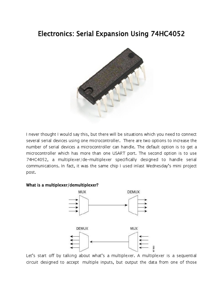 Electronics: Serial Expansion Using 74HC4052 | PDF | Electronic ...