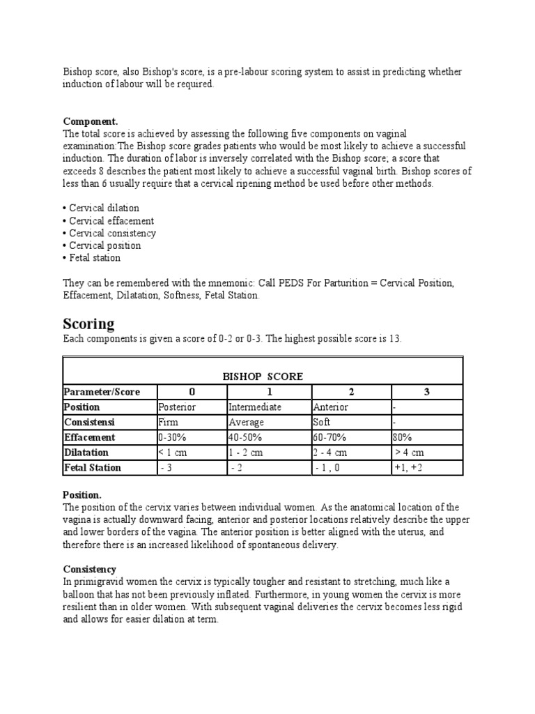 Bishop Score1 | PDF | Childbirth | Clinical Medicine