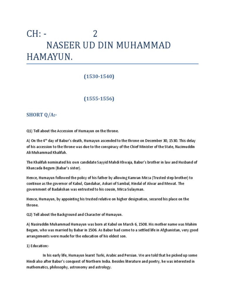 CH2 Hamiyun C | PDF | Sikhism