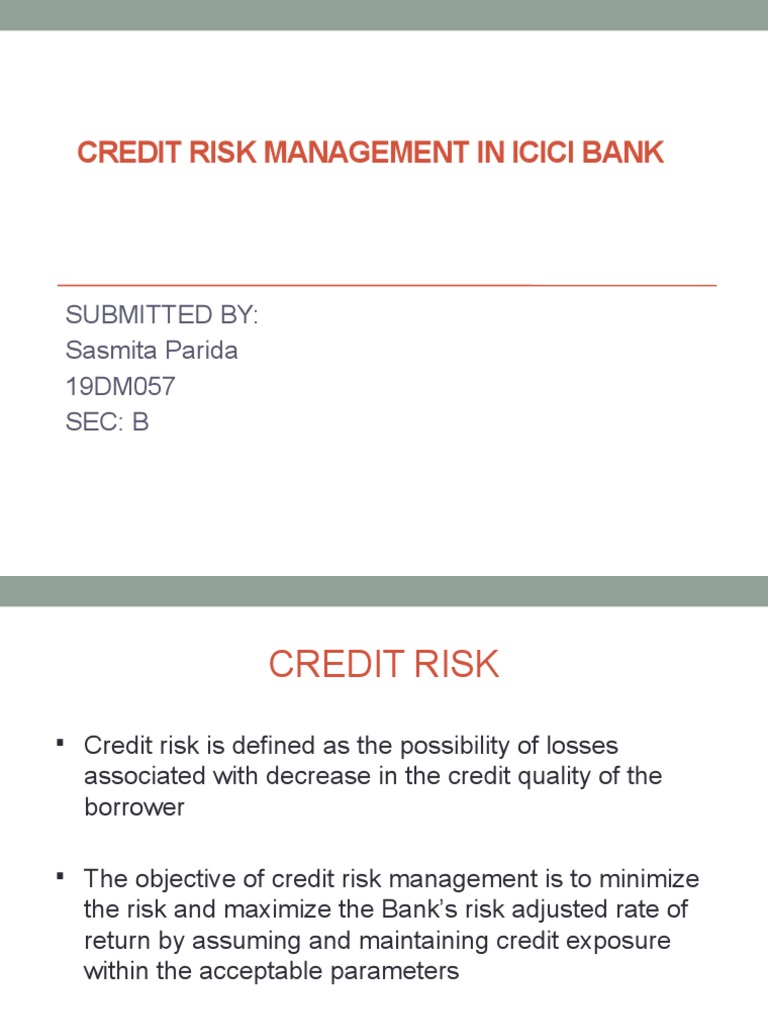 ICICI Bank Credit Risk Management | PDF