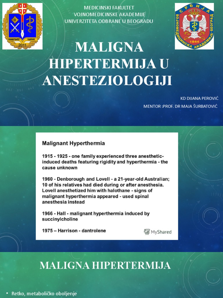 Maligna Hipertermija U Anesteziologiji | PDF