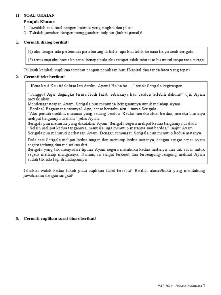 Soal Uraian Harmi | PDF