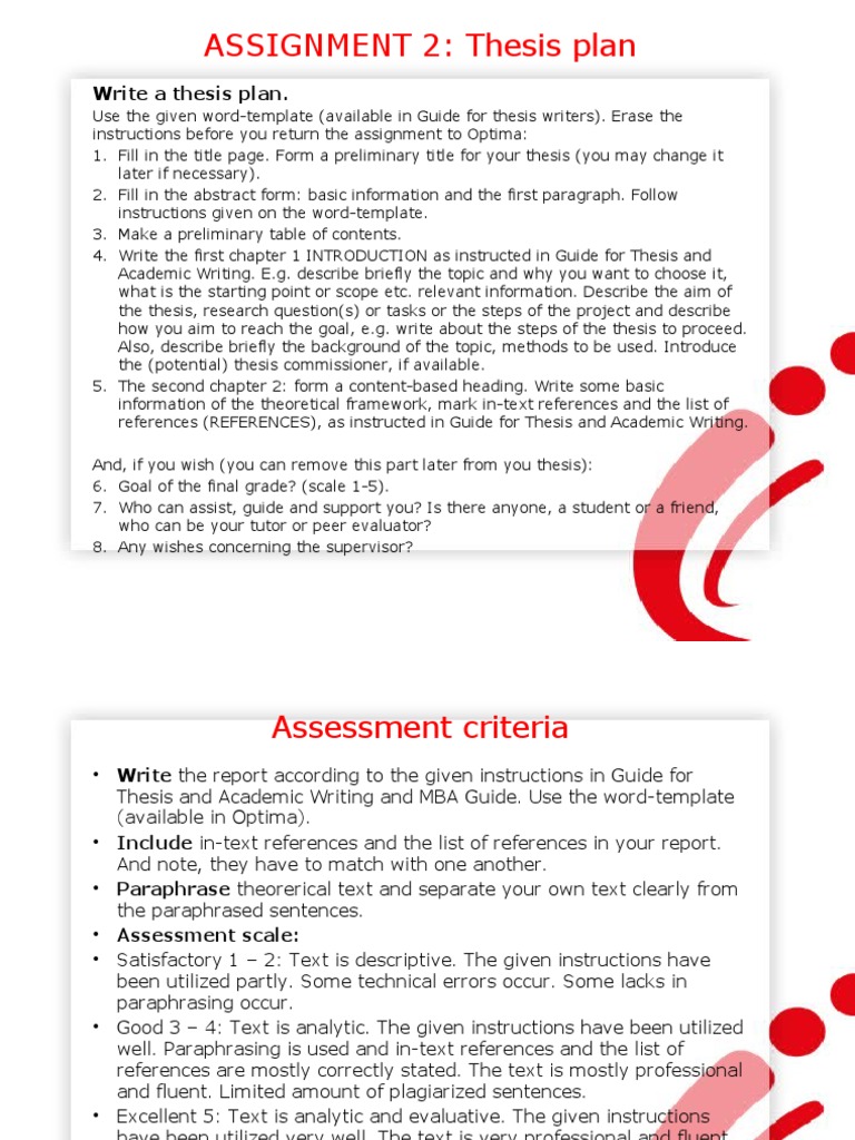 Assignment 2 Thesis Plan | PDF | Thesis | Behavior Modification