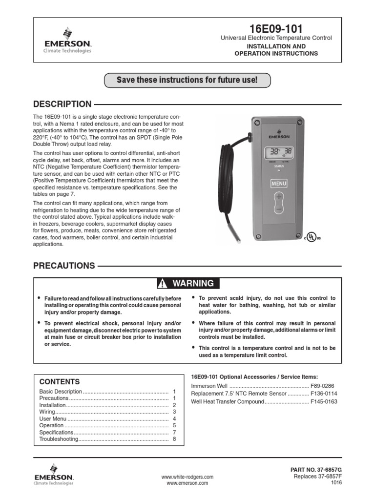 16e09 101 Installation Operation Instructions en Us 4209196 PDF ...
