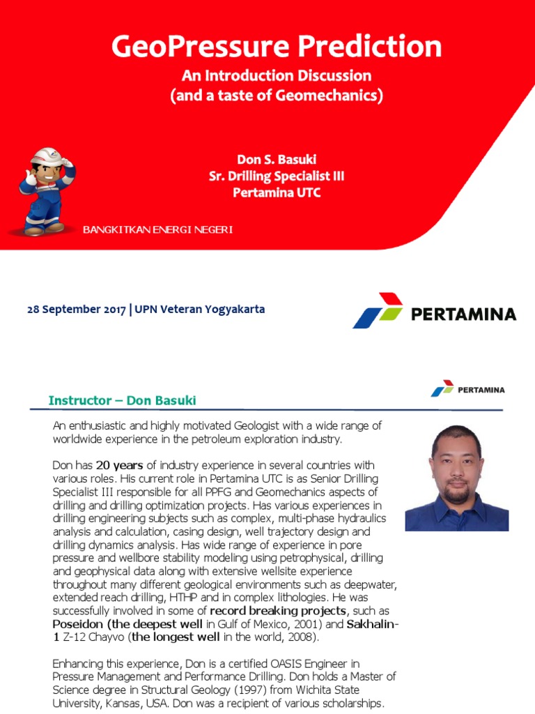 Pertamina GeoPressure Prediction - Introduction UPN PDF | PDF ...