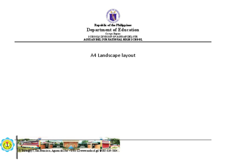 A4 Landscape Layout: Department of Education | PDF
