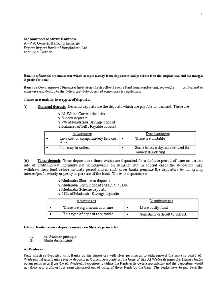 Account Opening Procedure | PDF | Islamic Banking And Finance | Deposit ...