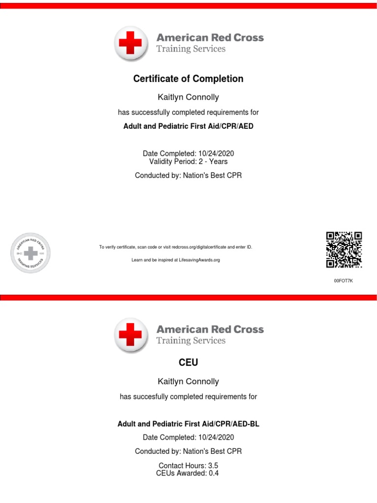 Red Cross Certificate 8 | PDF