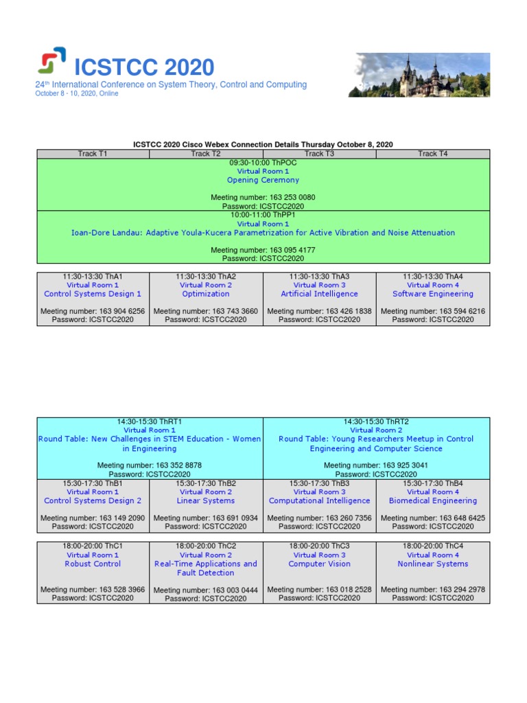 ICSTCC Webex Program | PDF | Systems Science | Computing