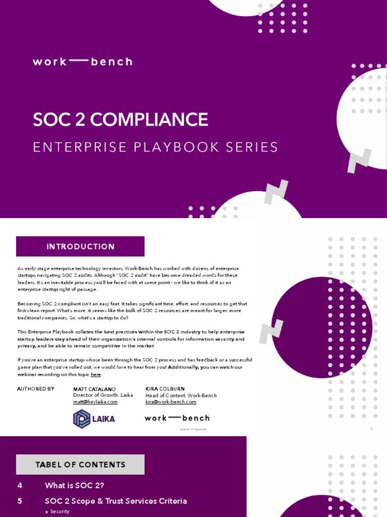 SOC2 Compliance Enterprise Playbook 2020 | PDF | Information Security ...