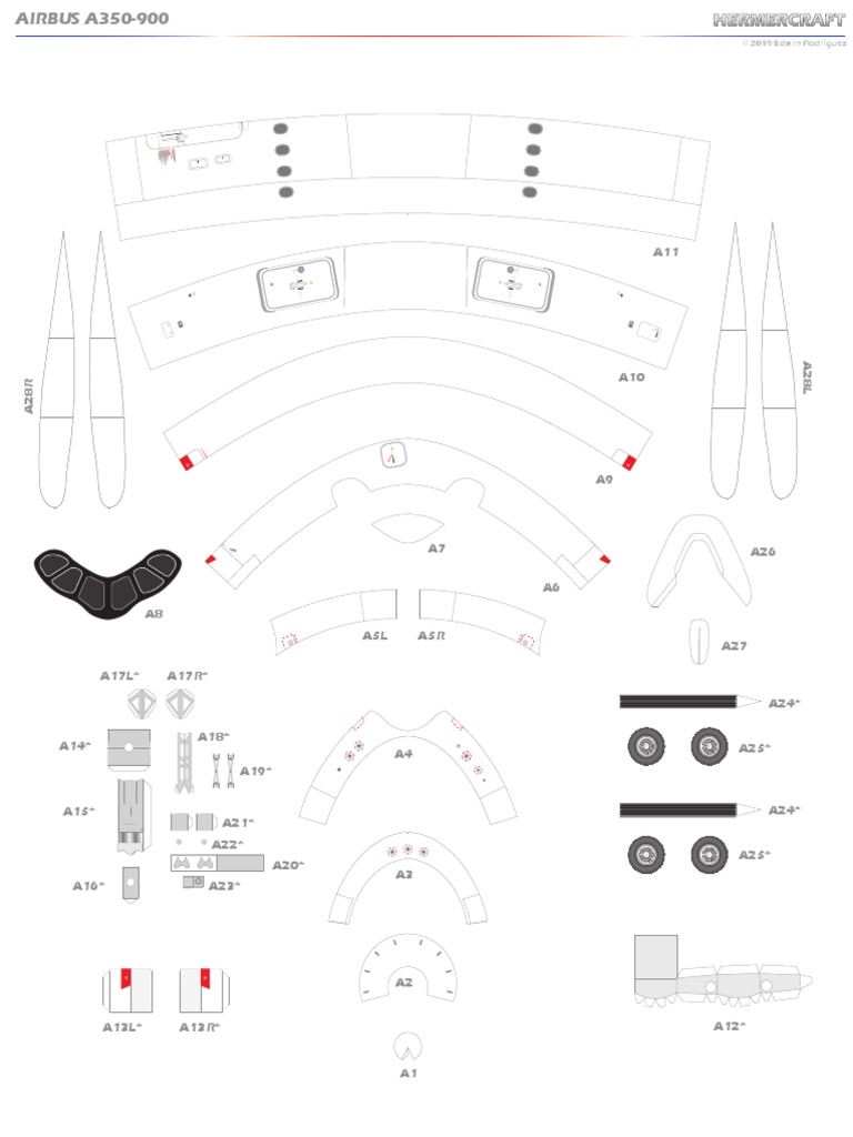 Airbus A350-900 White Papercraft PDF | PDF | Sports