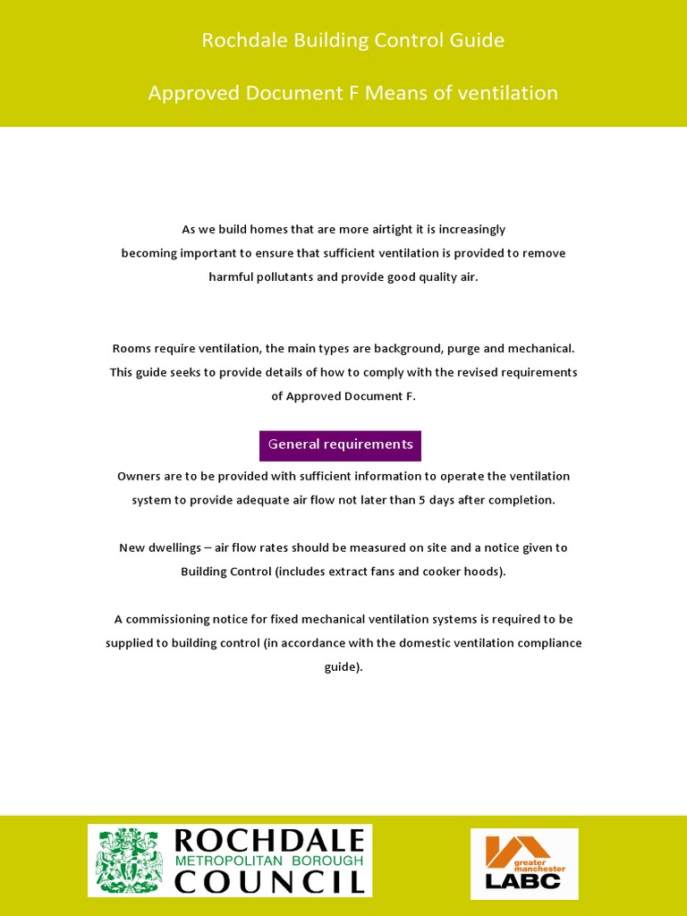 Rochdale Building Control Guide: Approved Document F Means of ...