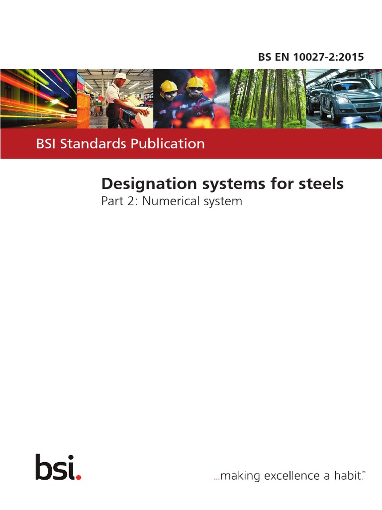 BS EN 10027-2-2015 Designation Systems For Steels-Part 2 Numerical ...