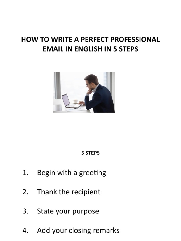 How To Write A Perfect Professional Email in English in 5 Steps | PDF ...