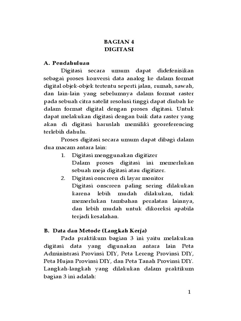 Proses Digitasi Peta Administrasi DIY | PDF