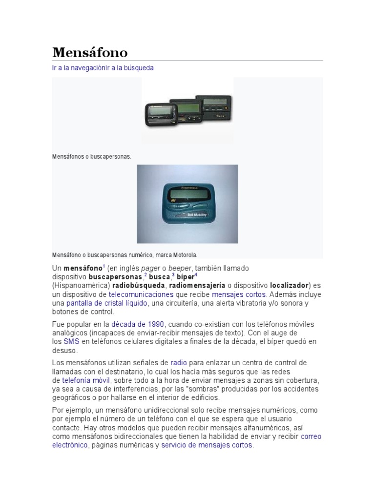 Historia y Funciones Del Beeper | PDF | Equipo | Radio