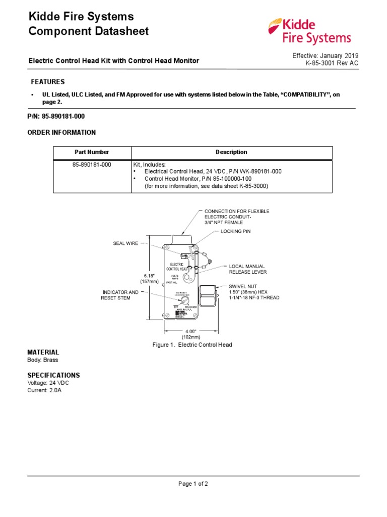 Electric Control Head Kit With Control Head Monitor: Features | PDF ...