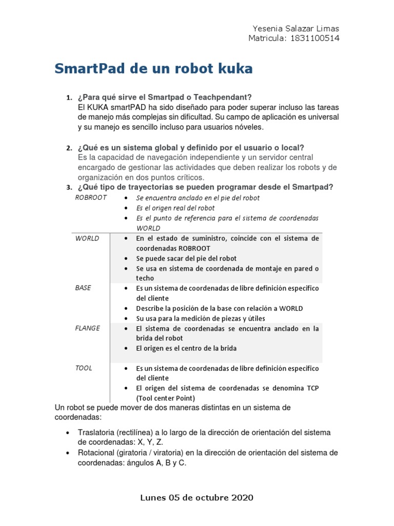 SmartPad de Un Robot Kuka | PDF | Robot | Robótica
