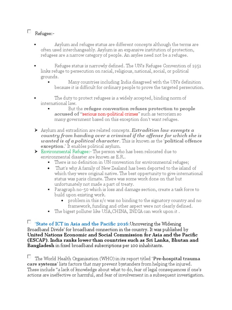 Refugee and asylum status differences | PDF | Dalit | Refugee