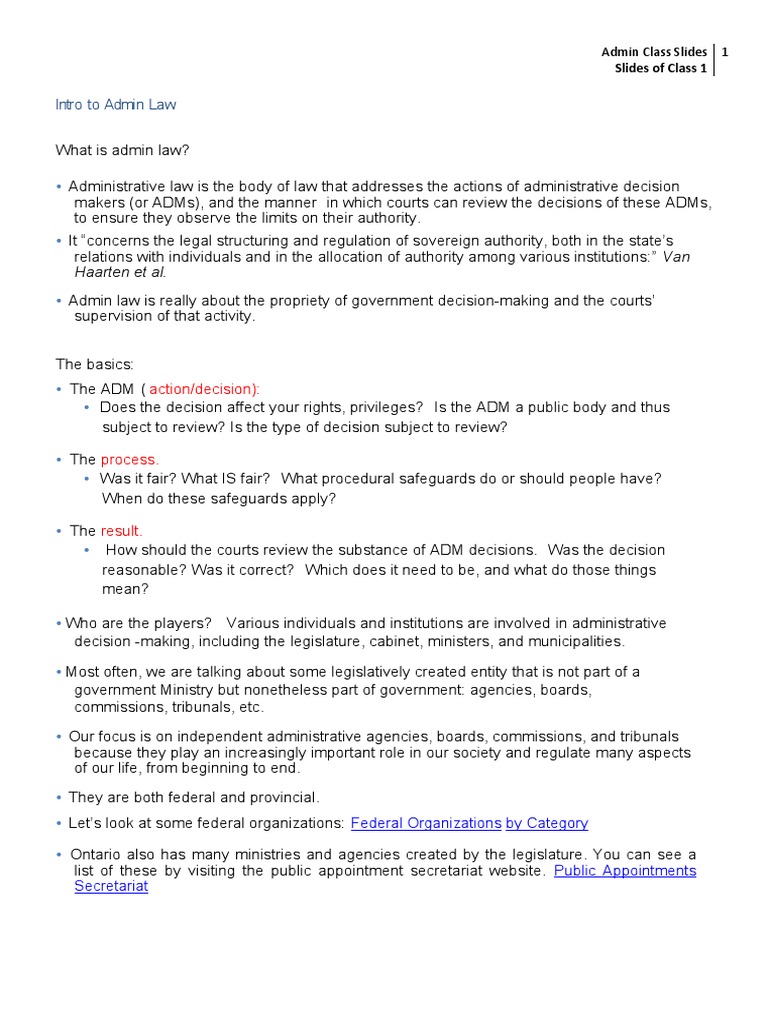 Class 1 | PDF | Court System Of Canada | Standard Of Review