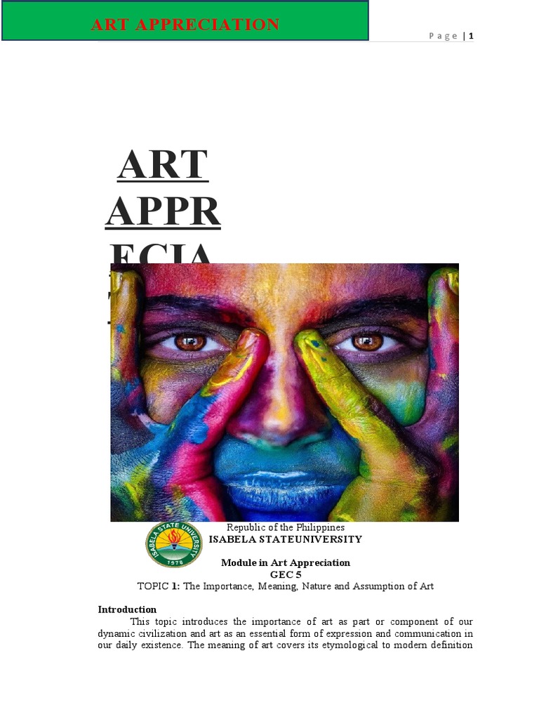 MODULE TOPIC 1 GEC 5-Art-Appreciation | PDF | Learning | Epistemology