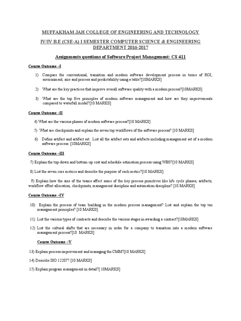 Assignment SPM 2016 17 | PDF