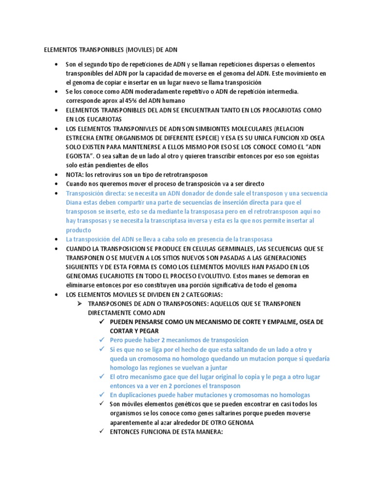 Elementos Transponibles | PDF | Elemento transponible | Adn