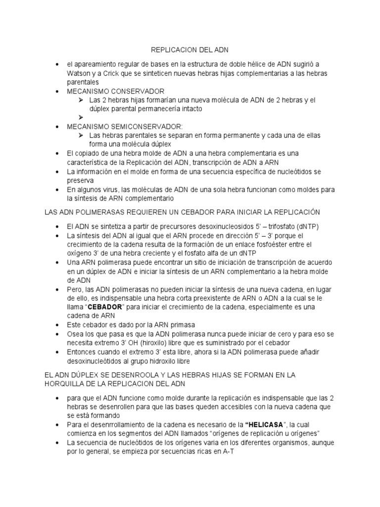 Replicacion Del Adn | Descargar gratis PDF | Replicación De Adn | Adn