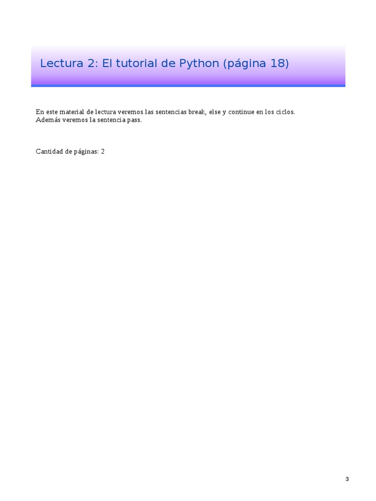 Tutorial Python ciclos break else continue pass | PDF | Programación de ...