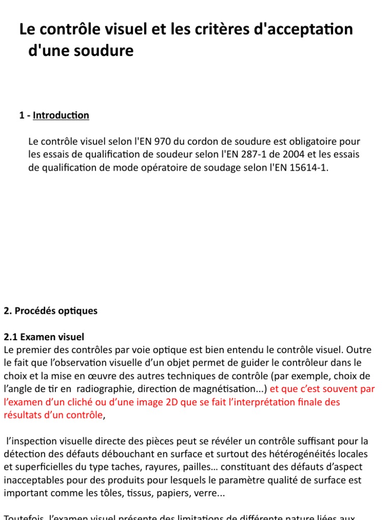 Cour de Controle Visuel Et Optique | PDF | Soudage | Construction