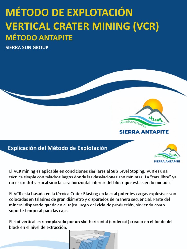 Método de Explotación Vertical Crater Mining (VCR) | PDF | Naturaleza