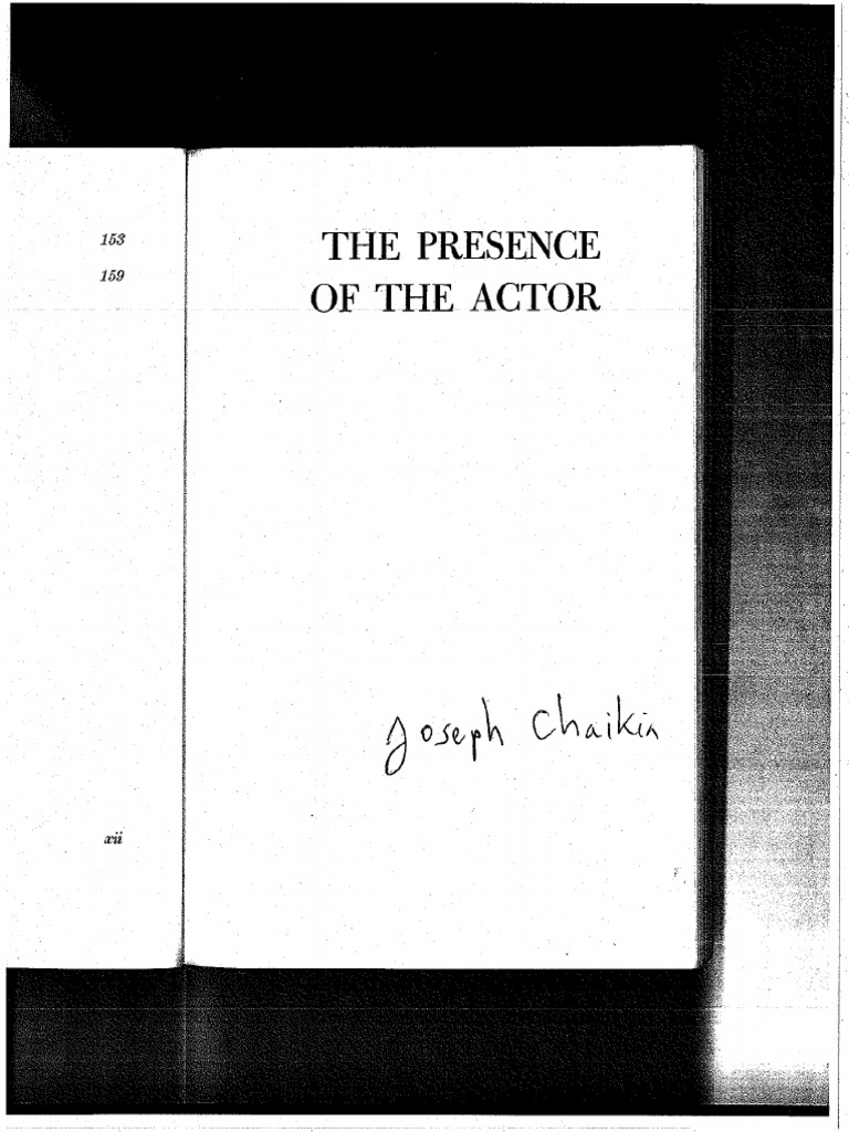 CHAIKIN, Joseph - The-Presence-of-the-Actor PDF | PDF