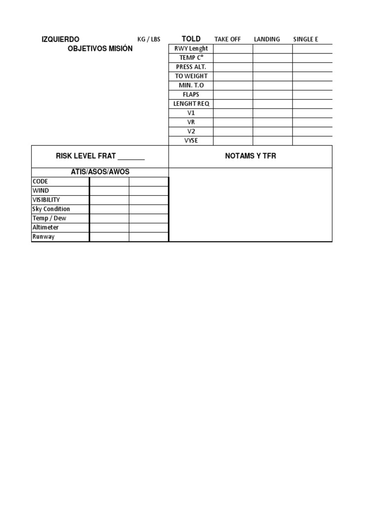 Flight Data Card PDF | PDF